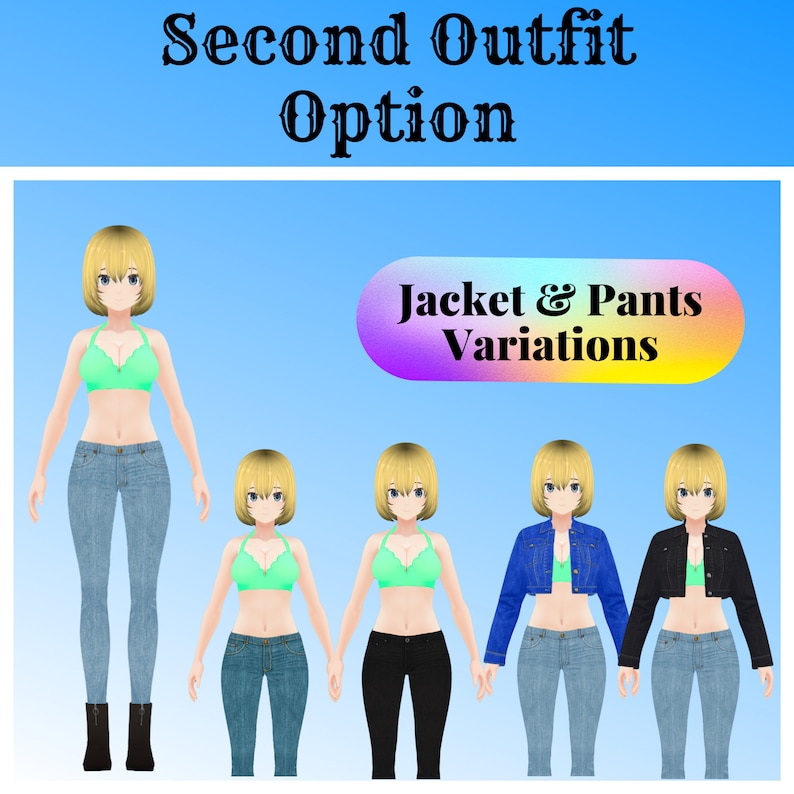 Customizable Girl Vtuber Model With Two Outfits Multiple Colors Ready ...