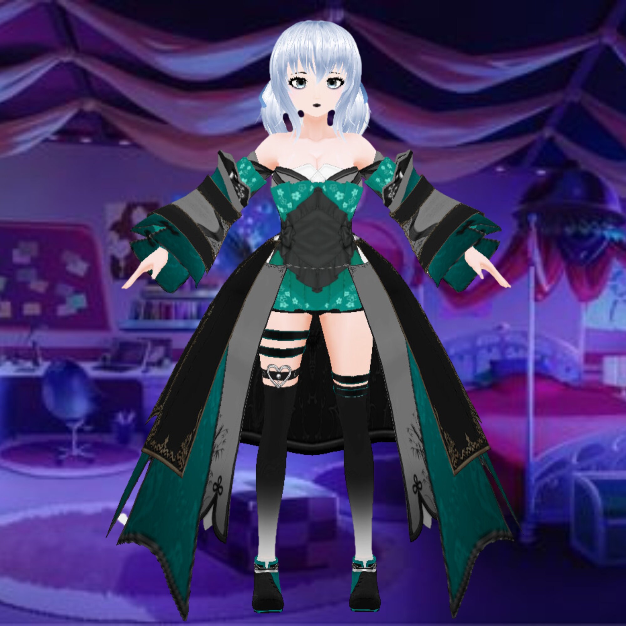 Ghost Girl Vtuber Model With Two Outfits Ready to Use Cute Pre-made 3D ...
