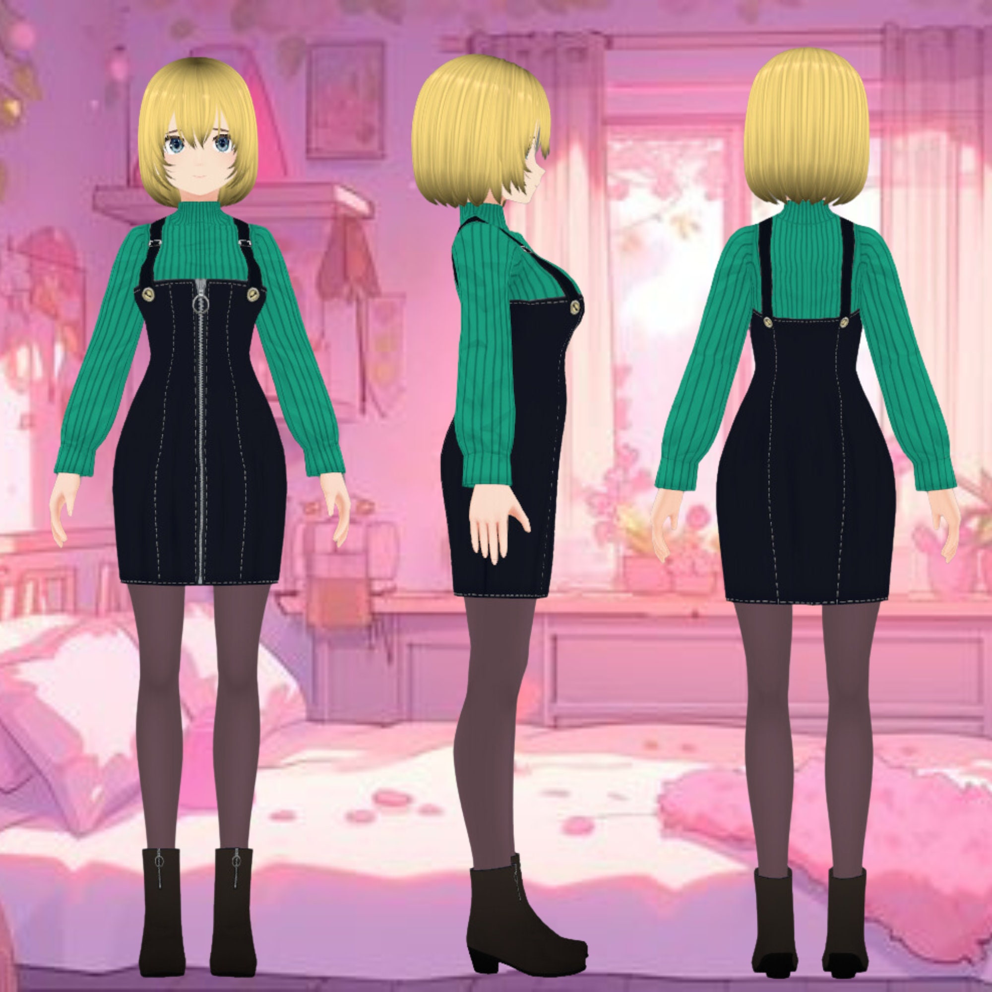 Customizable Girl Vtuber Model With Two Outfits Multiple Colors Ready ...