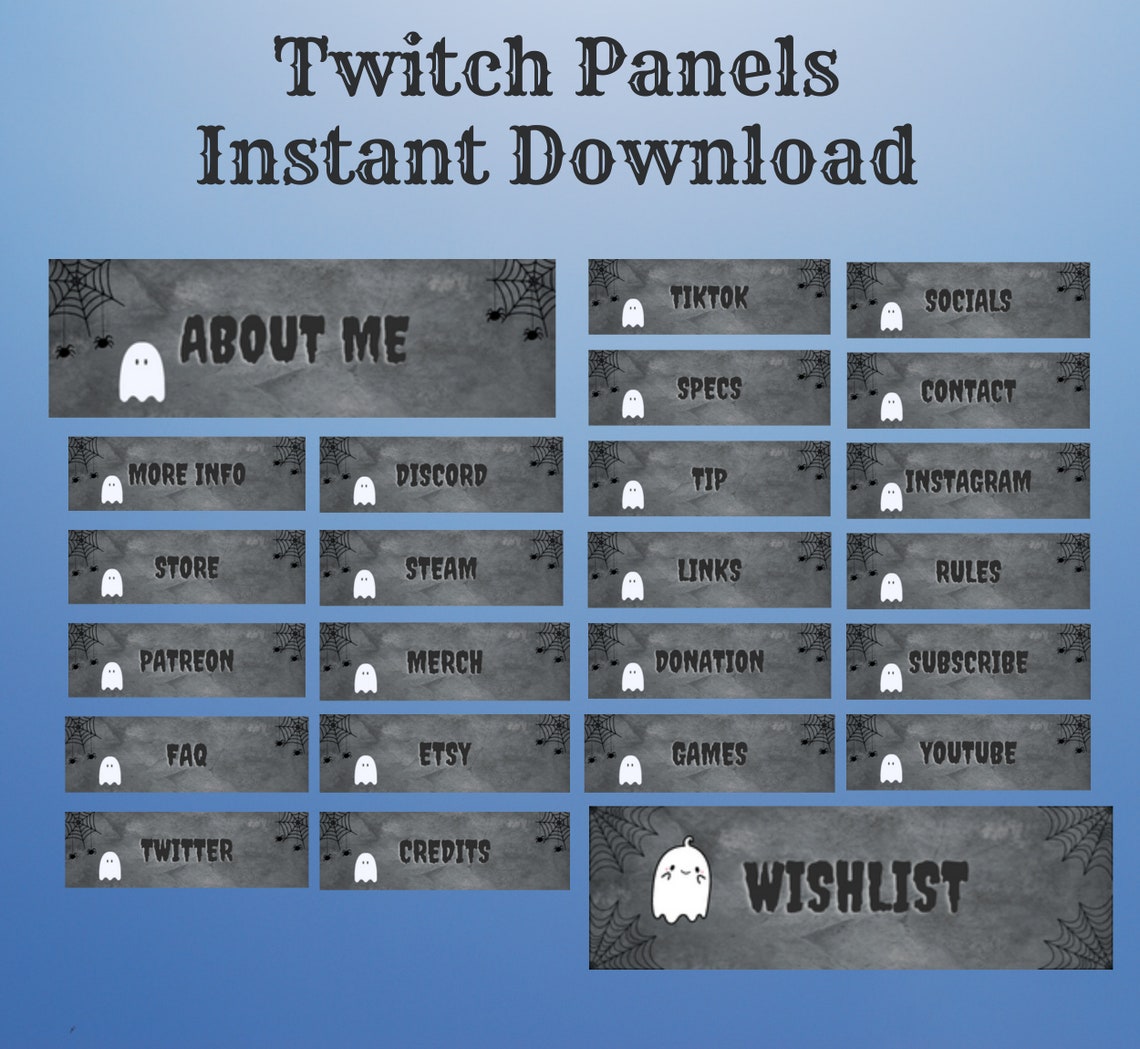 Cute Spooky Ghost Panels for Twitch With Three Variations - Etsy