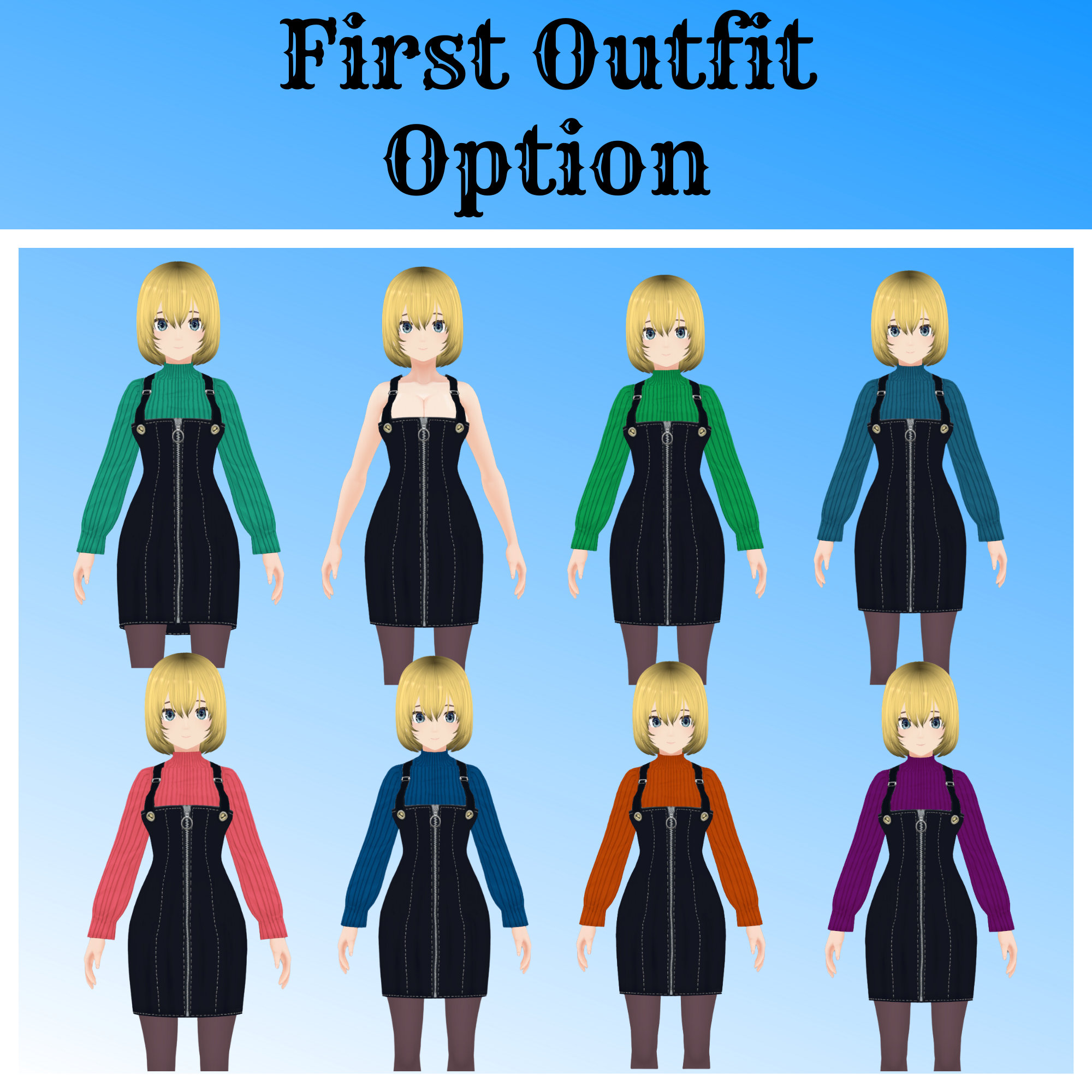Customizable Girl Vtuber Model With Two Outfits Multiple Colors Ready ...