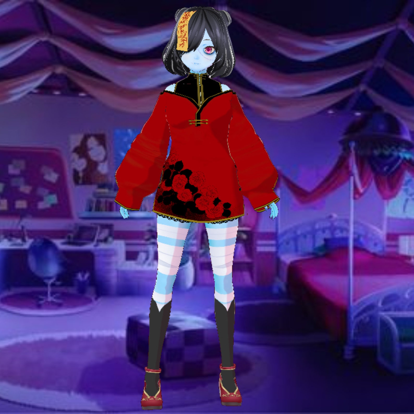 Zombie Girl Vtuber Model With Two Outfits Ready to Use | Cute Pre-made ...