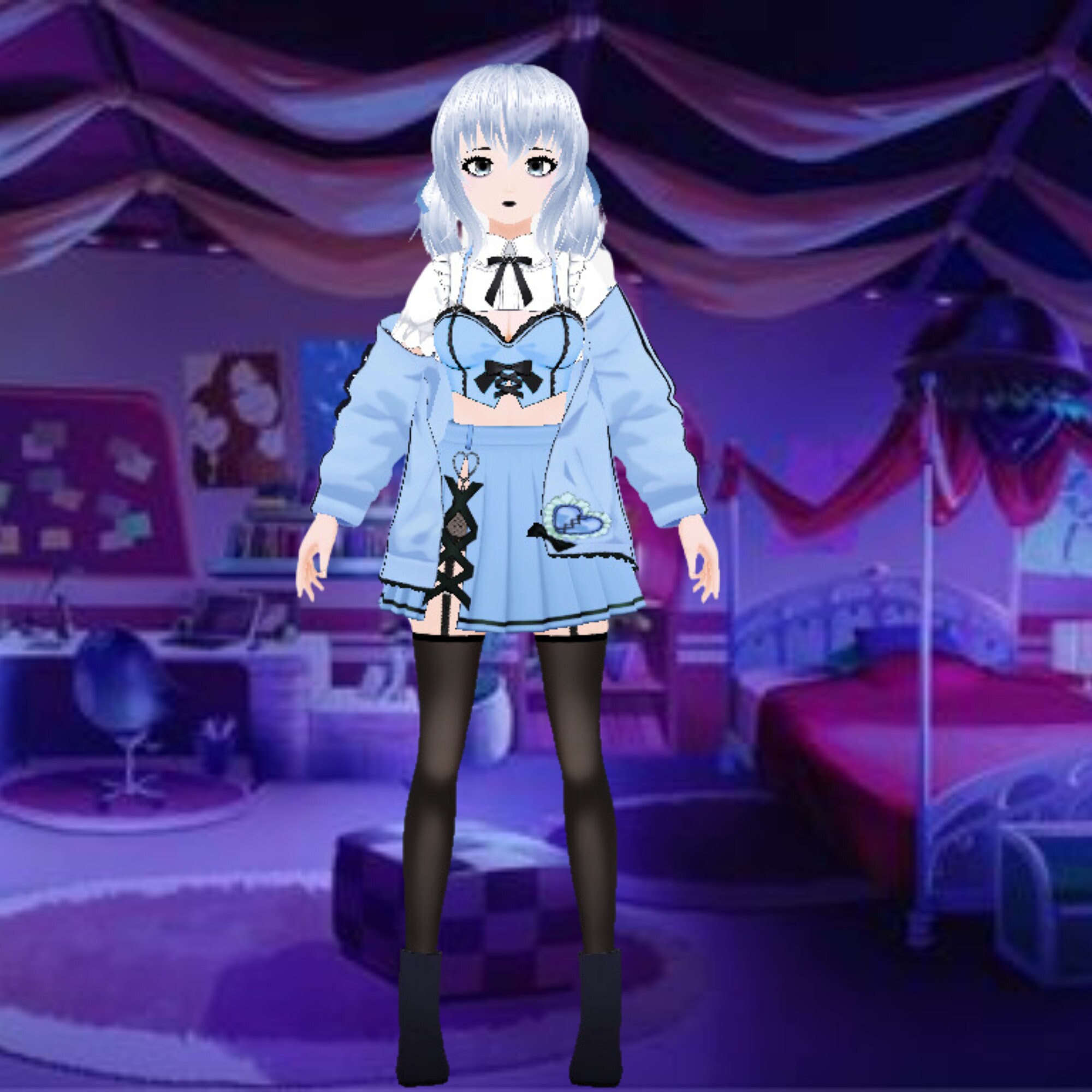 Ghost Girl Vtuber Model With Two Outfits Ready to Use Cute Pre-made 3D ...