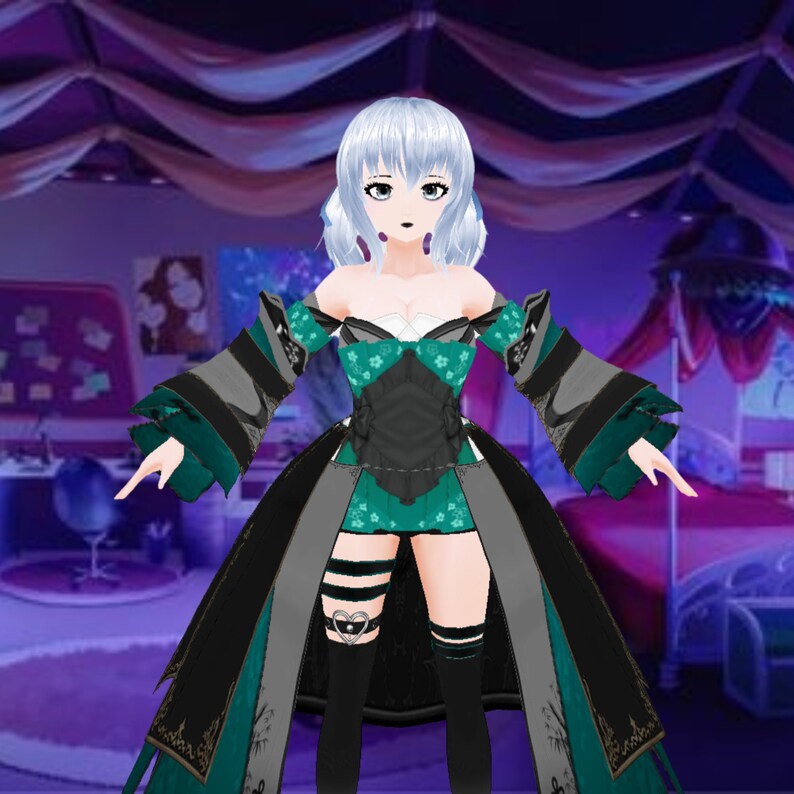 Ghost Girl Vtuber Model With Two Outfits Ready to Use Cute Pre-made 3D ...