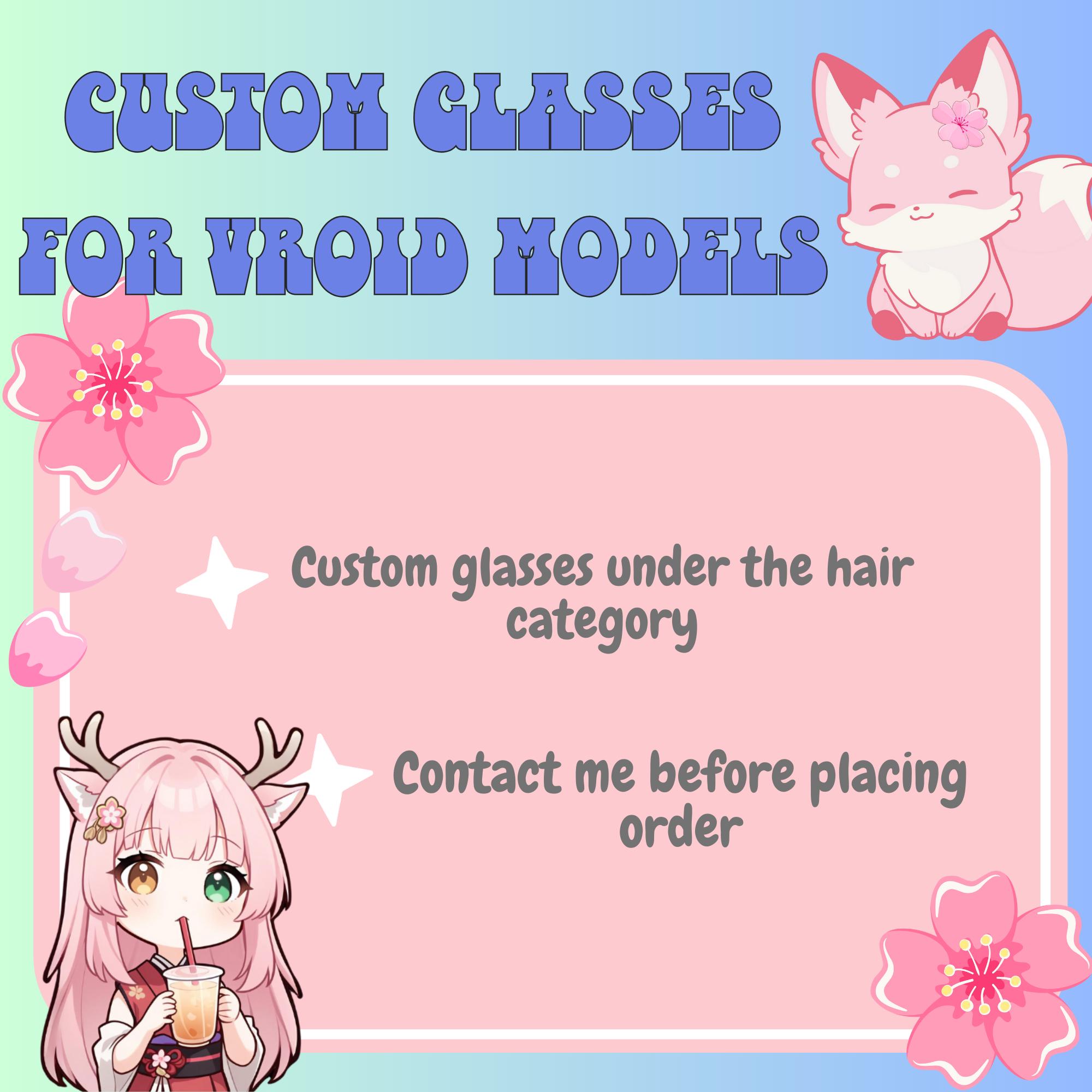 Custom 3D Glasses for Vroid Vtuber Models | Stylish & Personalized ...
