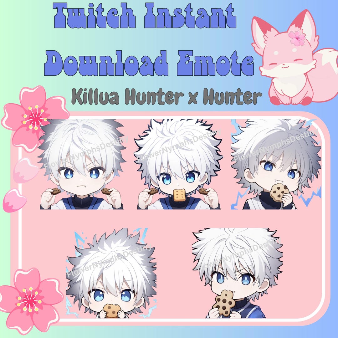 Killua Zoldyck Emote Set | 5 Snack-themed Emotes | Anime Hunter X ...