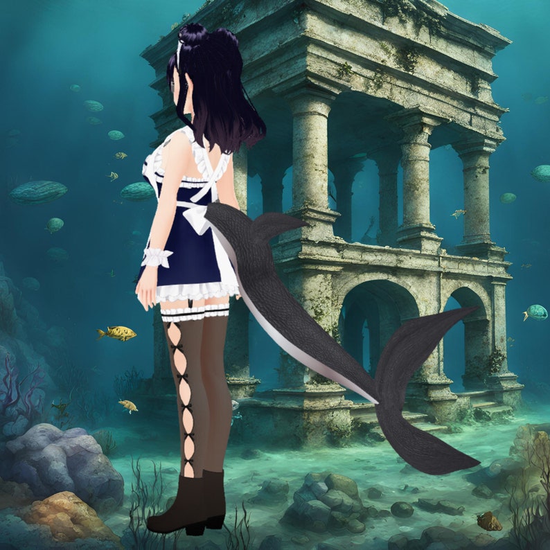 Shark Vtuber Model With Three Outfits Ready to Use | Cute Pre-made 3D ...