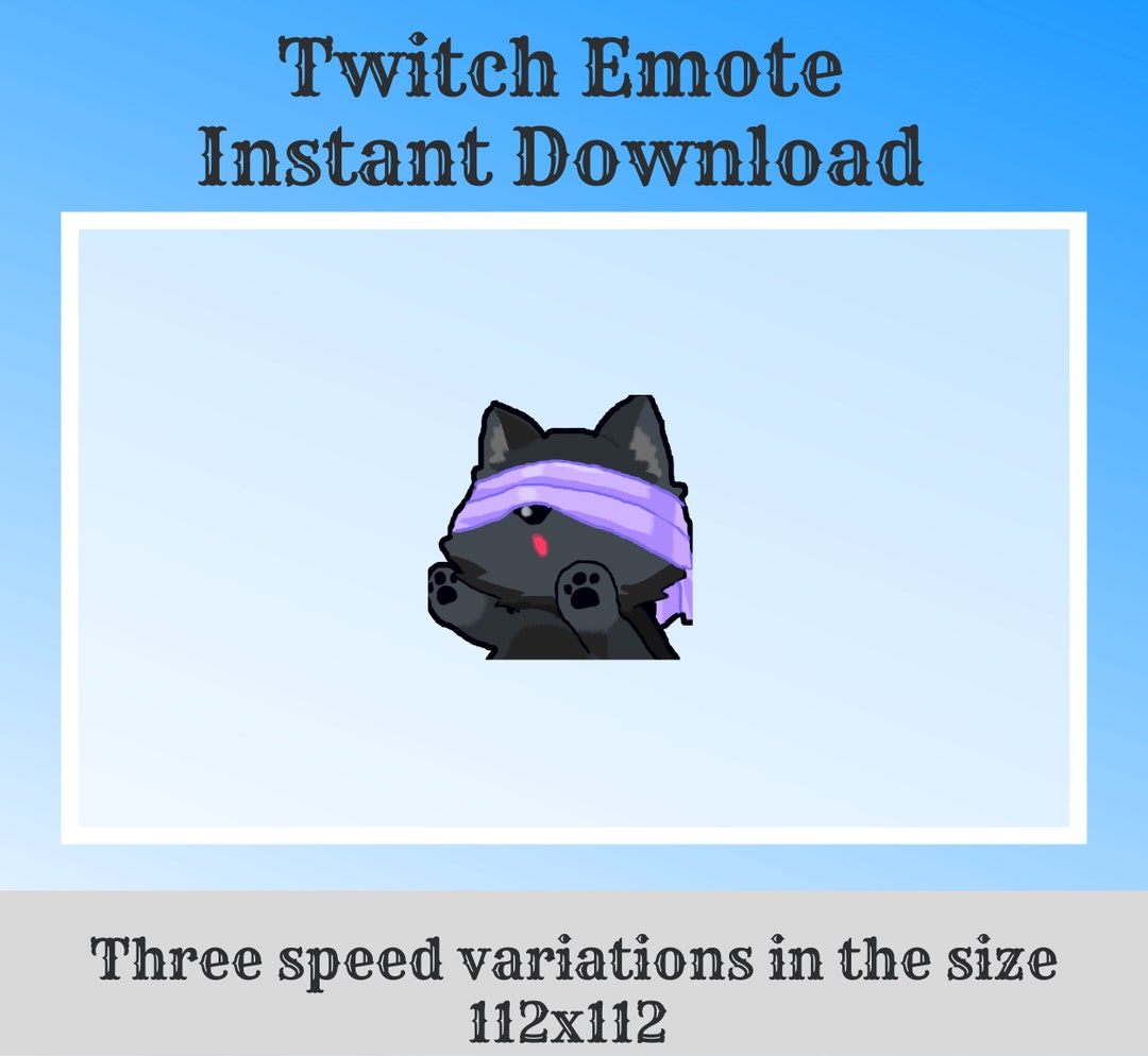 Animated Kawaii Blind Lost Black Wolf Emote for Streaming - Twitch ...