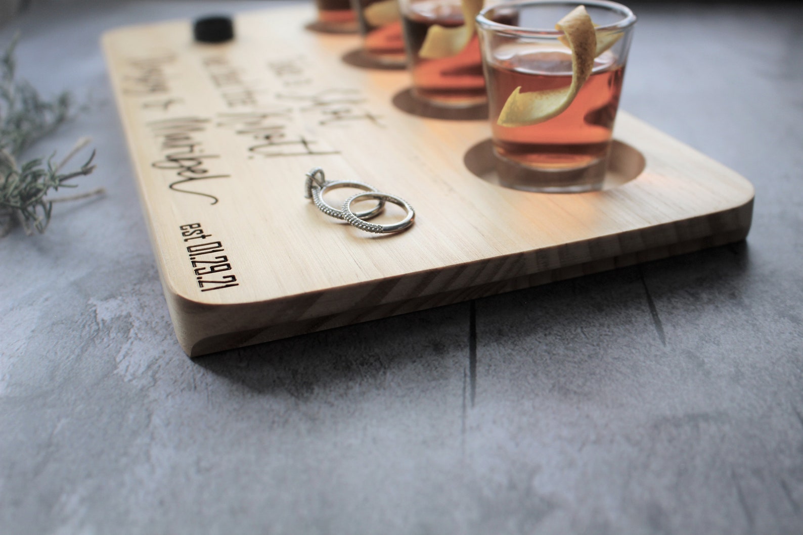 Personalized Wood Flight Board Cutting Charcuterie Engagement Wedding ...