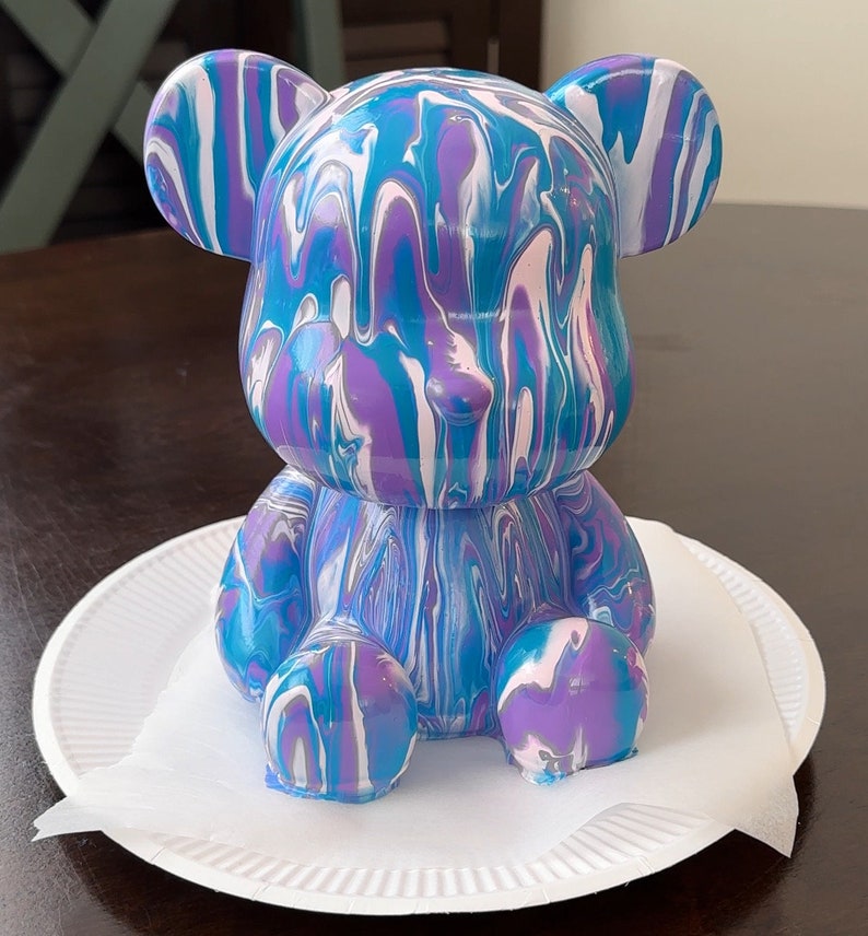Fluid Bear DIY Art Kit, Cute Sitting Teddy Bear, Paint Your Own Coin ...