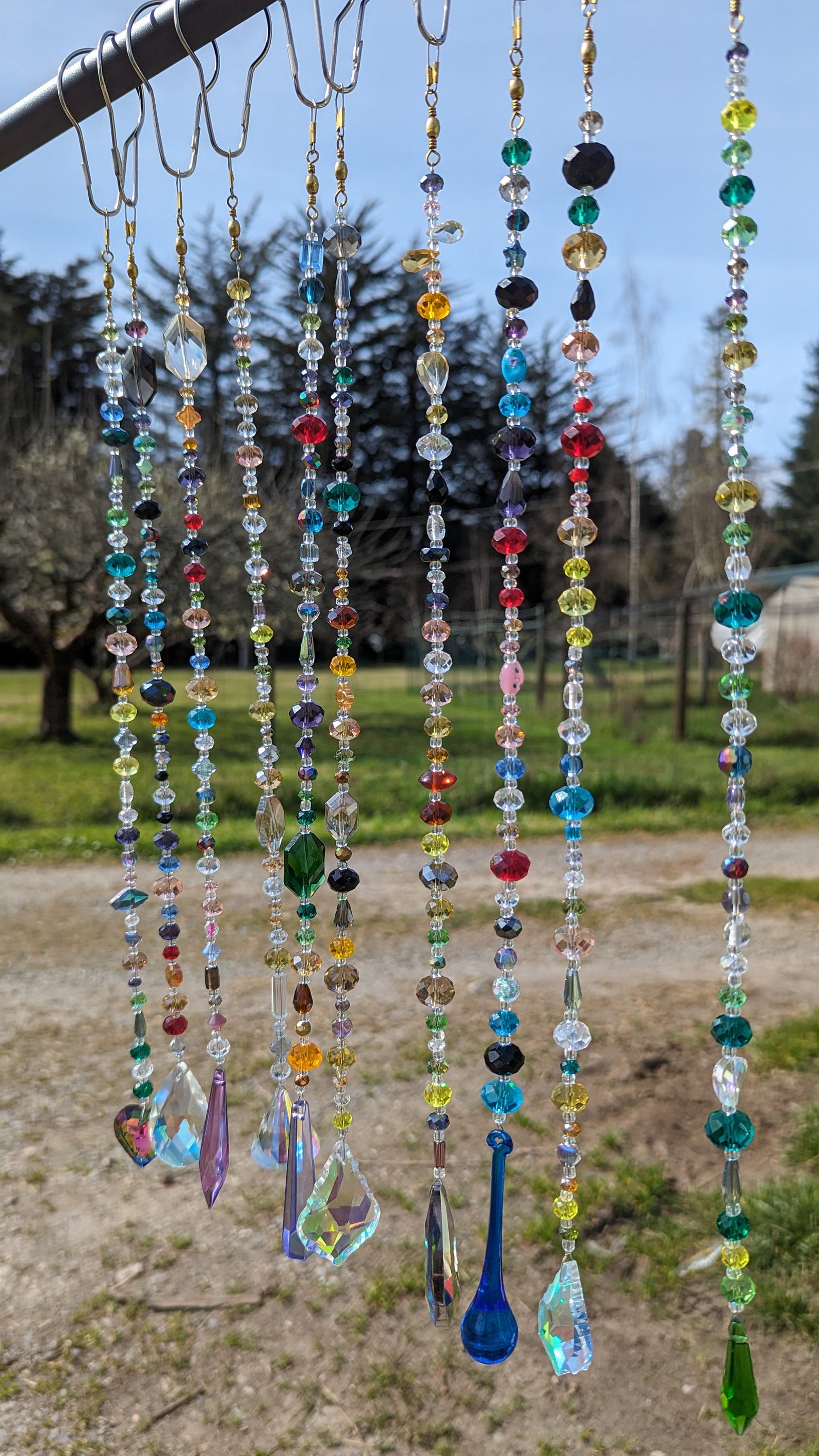 19.5" Long Window Beads, Crystals Glass Metal, Quality Beads, Handmade ...