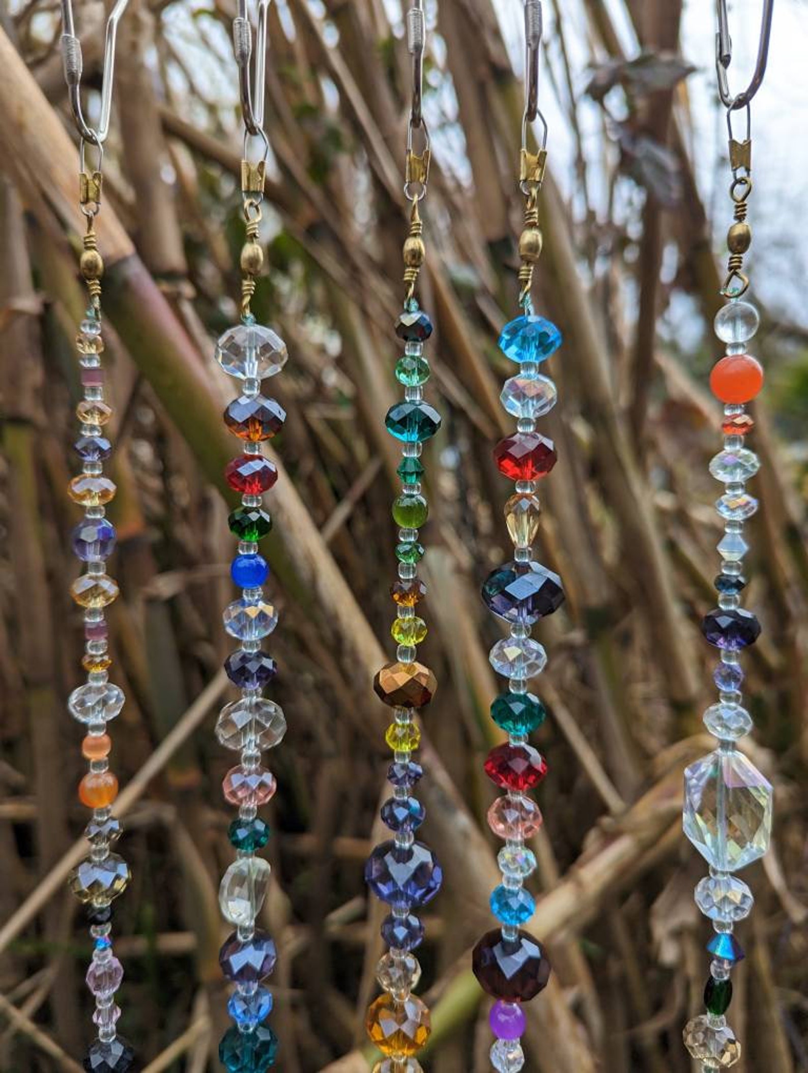 19.5" Long Window Beads, Crystals Glass Metal, Quality Beads, Handmade ...