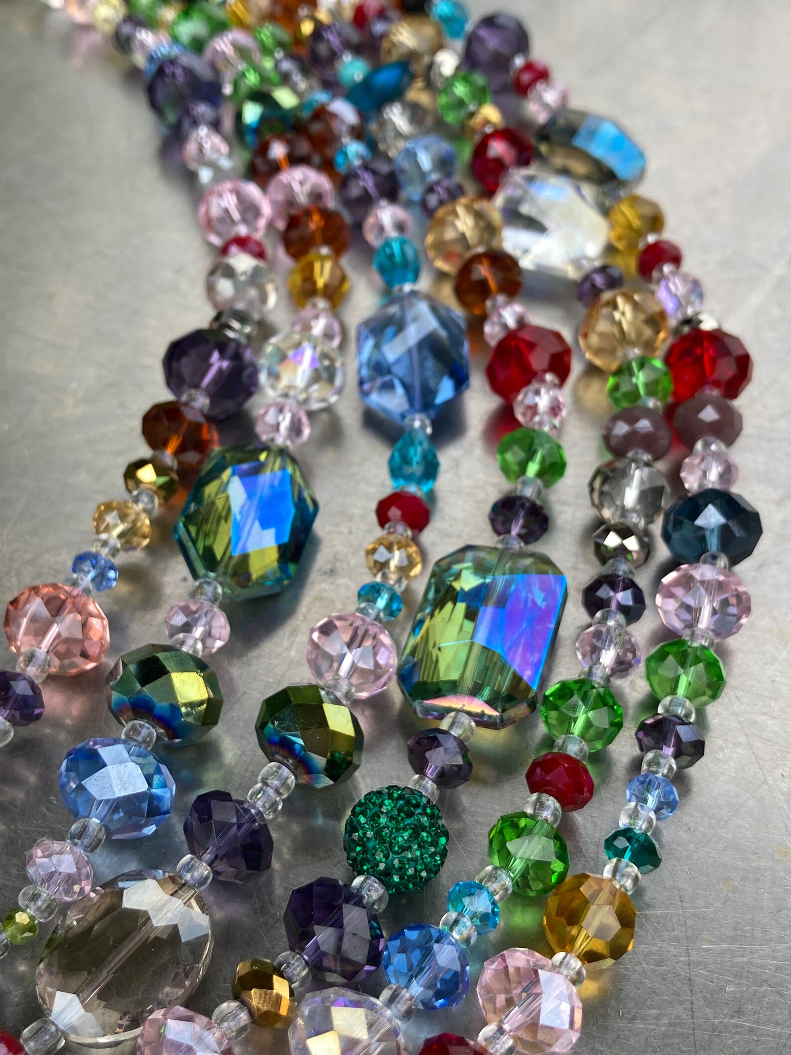19.5" Long Window Beads, Crystals Glass Metal, Quality Beads, Handmade ...