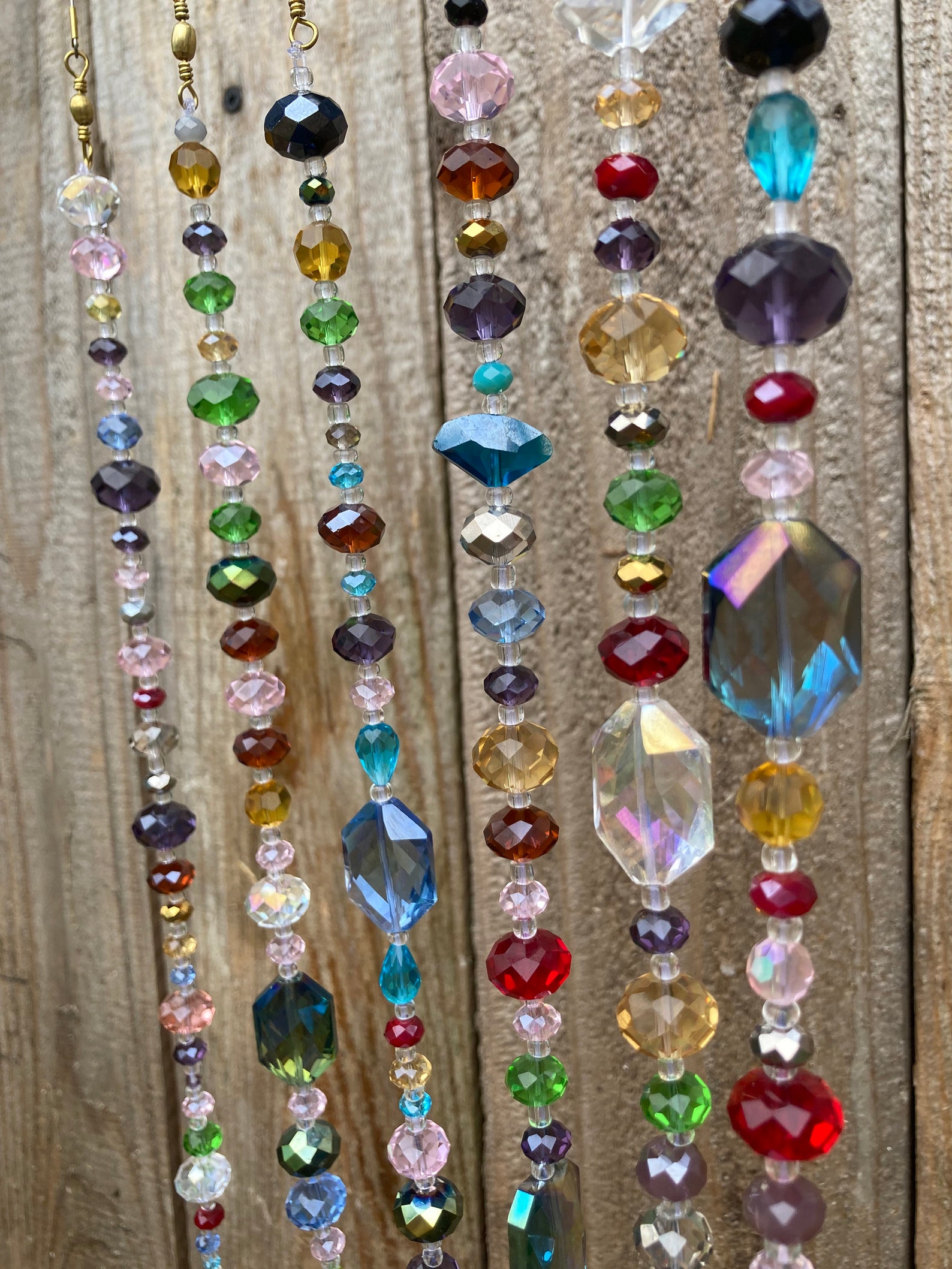 19.5" Long Window Beads, Crystals Glass Metal, Quality Beads, Handmade ...