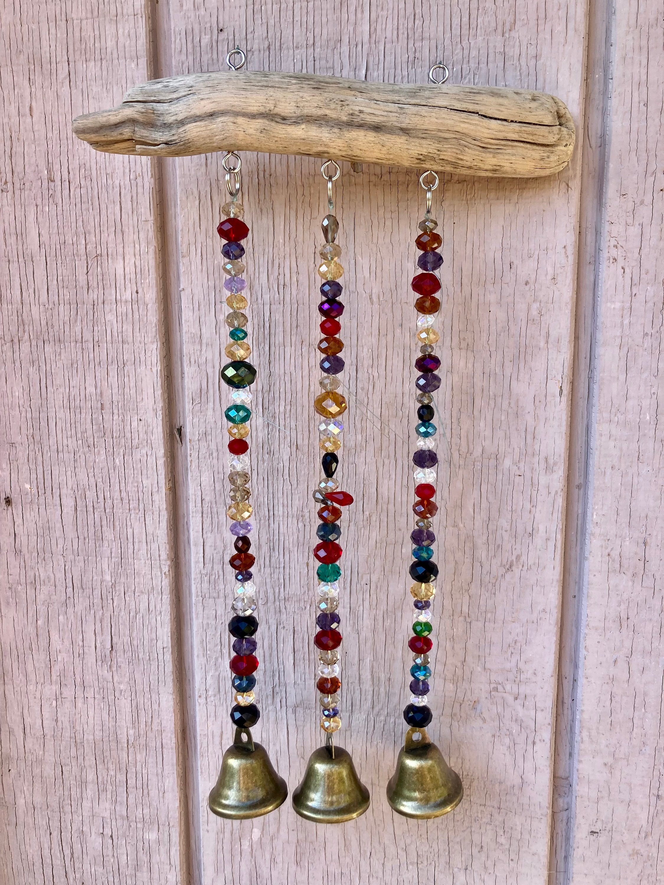 DIY Driftwood Wind Chime Kit Glass & Crystal Beads Suncatcher - Etsy