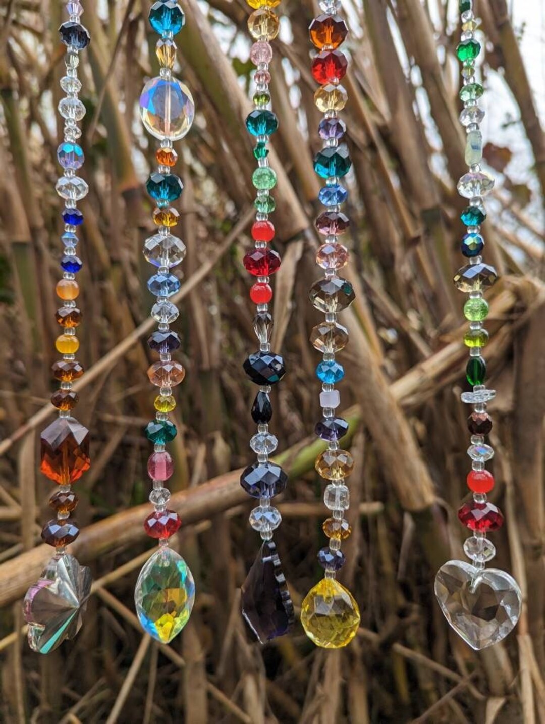 19.5" Long Window Beads, Crystals Glass Metal, Quality Beads, Handmade ...