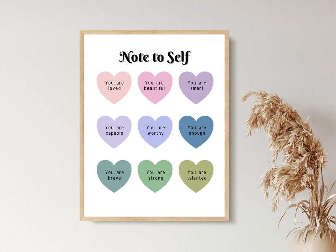 Self Love Poster, Note to Self Print, Home Room Decor, Words of ...
