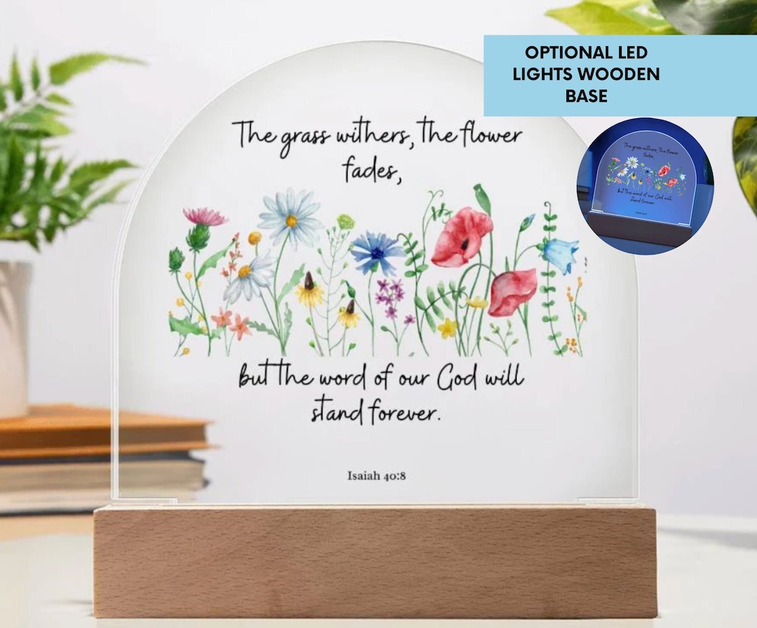 Wild Flowers Bible Verse Acrylic Stand, Gift for Christians, Religious ...
