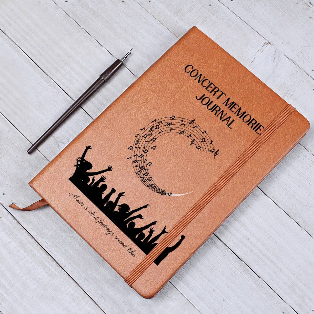 Music Lover Leather Journal, Concert Memories Journal, Music Lover Gift ...