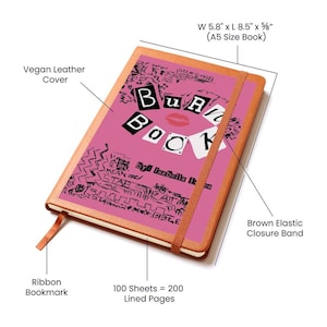 Burn Book Journal, Personalized Leather Journal, Movie Lover Gift, Gift ...