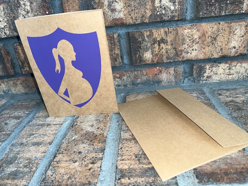 Superheroine Pregnancy Badge Notecard - Etsy