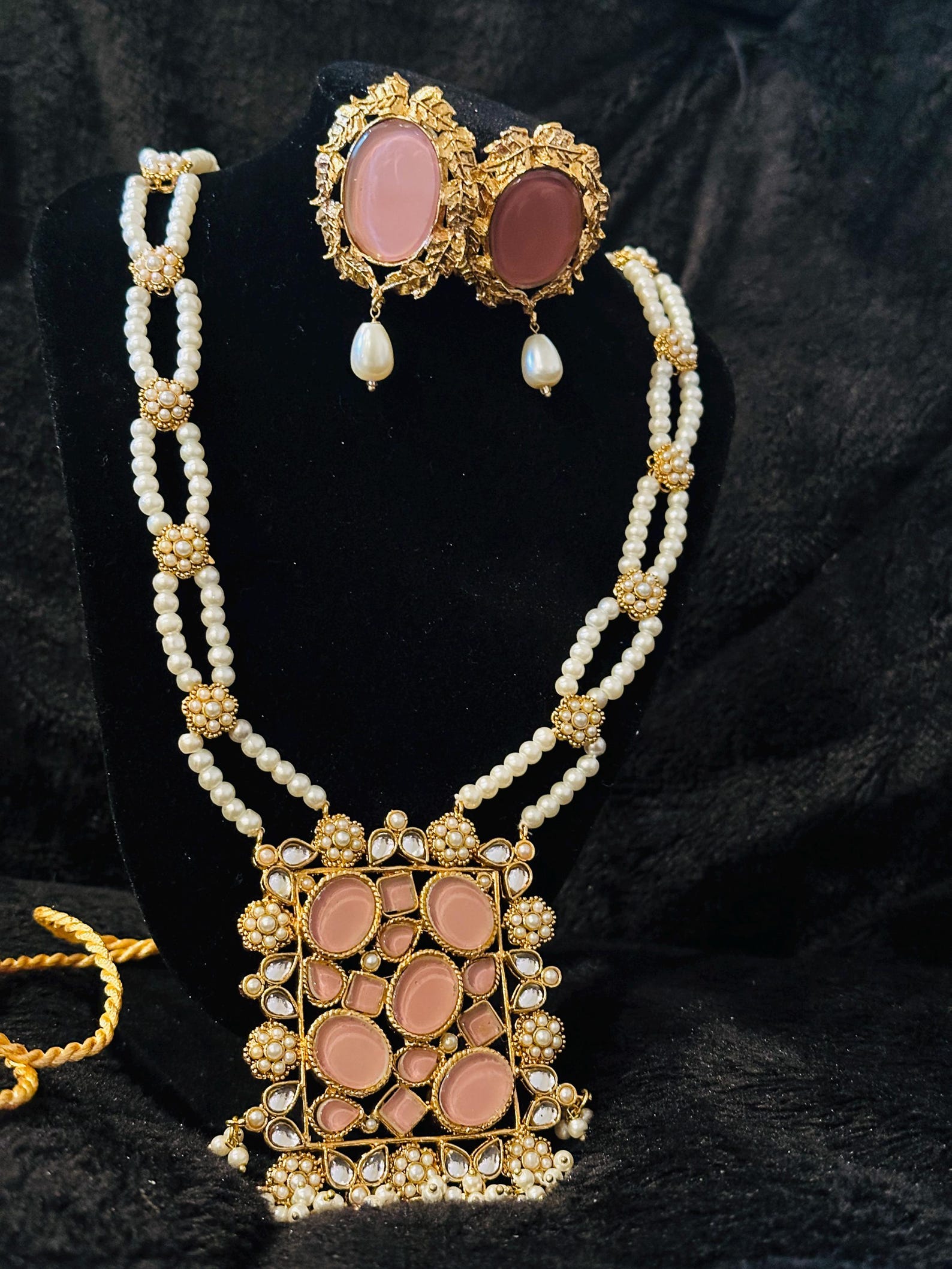 Blush Pink Maala Set/necklace With Earrings Inclusive - Etsy