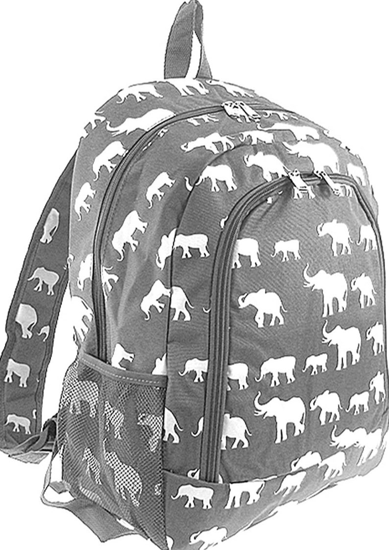 Backpack-gray Elephant Monogrammable Backpack New Arrival - Etsy