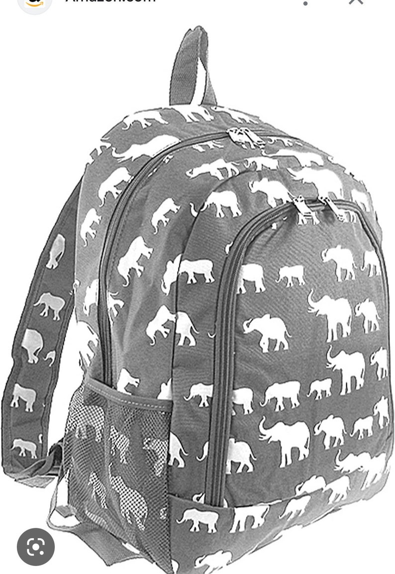 Backpack-gray Elephant Monogrammable Backpack New Arrival - Etsy