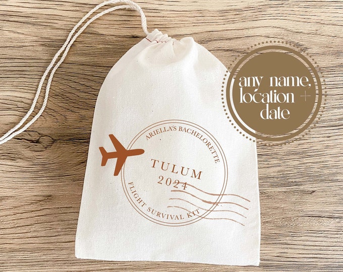 Flight Survival Kit, Canvas Zip Pouch, Travel Essentials, Gift for ...