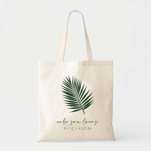 Modern Palm Leaf Welcome Tote - Wedding Welcome Bag - Custom Wedding ...