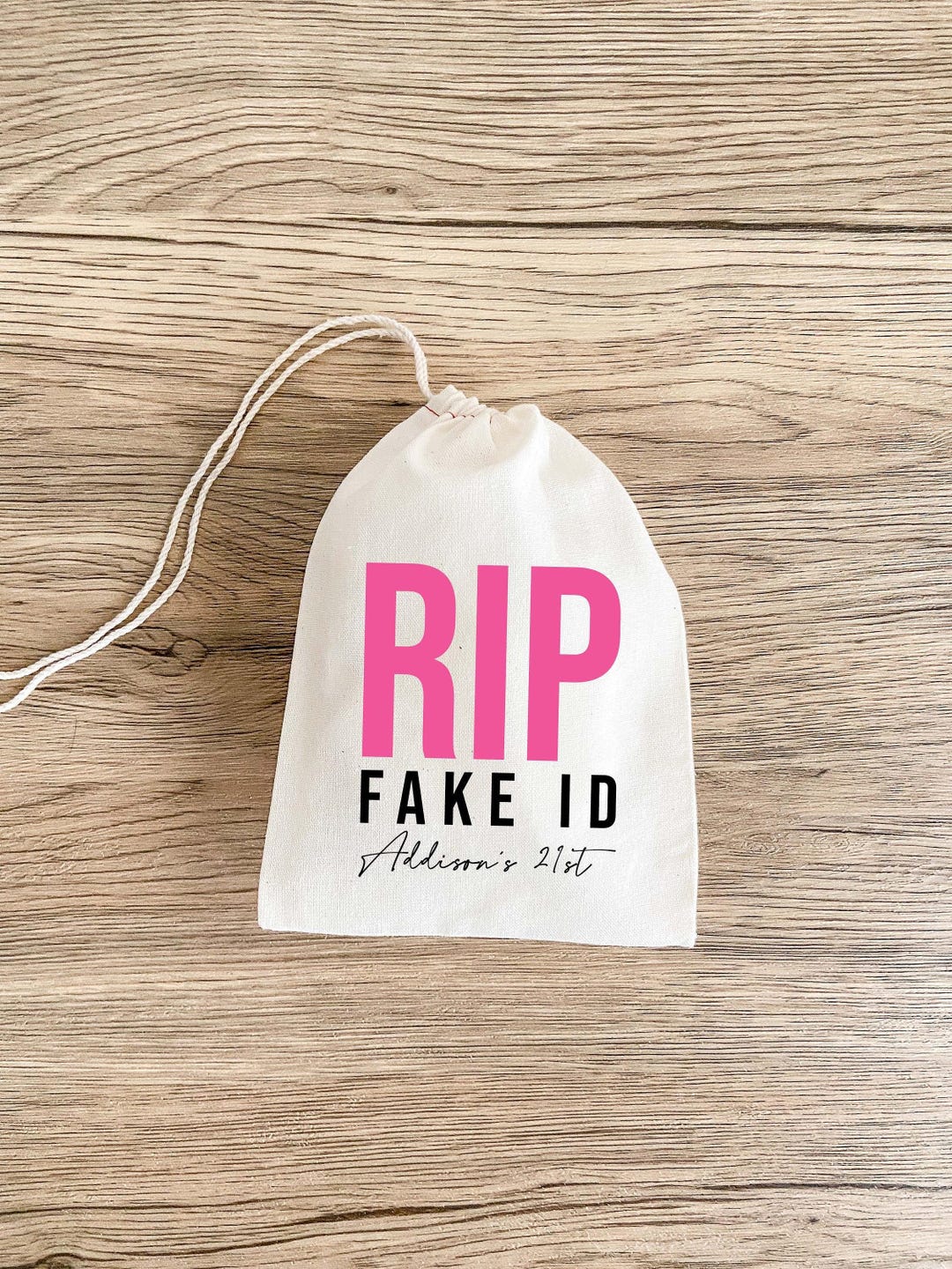RIP Fake ID Party Favor Bag - Muslin Drawstring for 21st Birthday - Etsy