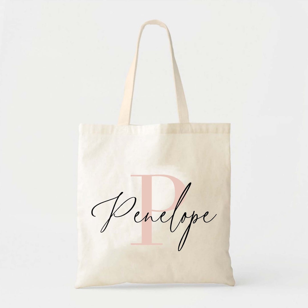 Personalized Monogram Tote Bag - Custom Tote - Name Tote - Name Initial ...