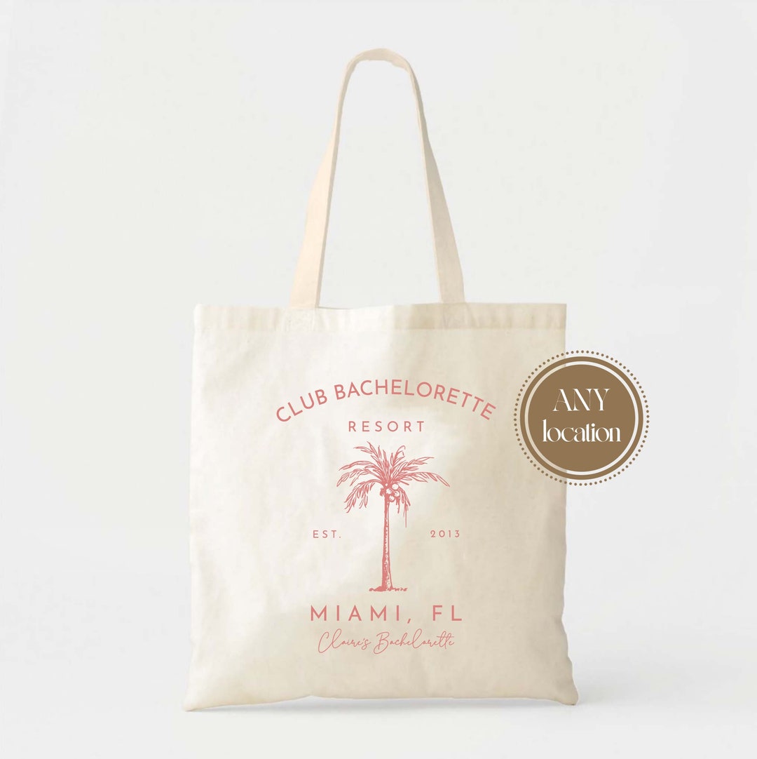 Club Bachelorette Palm Tree Tote Beach Bachelorette Hangover Kit Bag ...