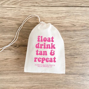 Retro Float Drink Tan Repeat - Bachelorette Party - Hangover Kit - Custom Gift - Palm Springs ...