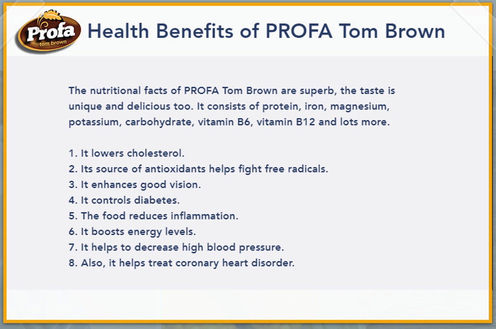 PROFA TOM BROWN Wholesome Instant Cereal Porridege Roasted Corn Flour ...