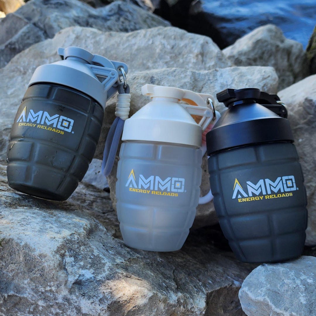 AMMO® Grenade Shaker Water Bottle 20oz Gym Fitness Protein Shaker Leak ...