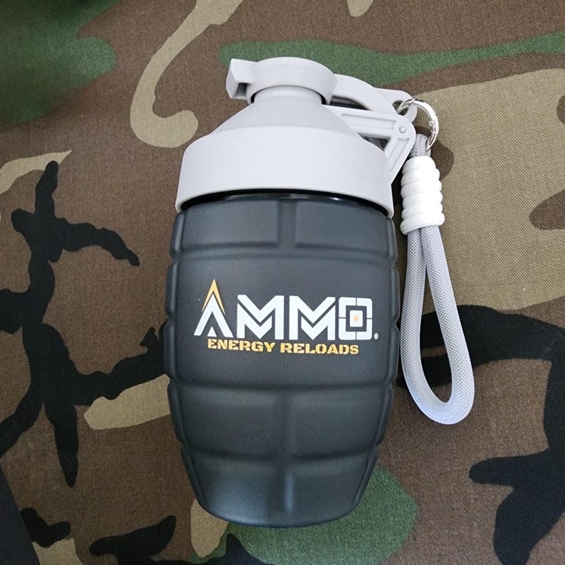 AMMO® Grenade Shaker Water Bottle 20oz Gym Fitness Protein Shaker Leak ...