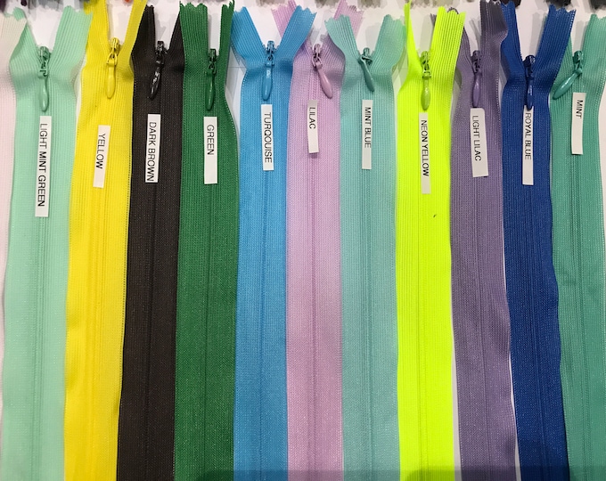 Concealed Dress Zip: 60 Sizes, 45 Colors, Polyester Tape - Etsy