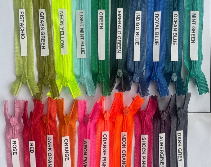 Colorful Concealed Zips: 50 Sizes, Dress & Skirt Zippers - Etsy