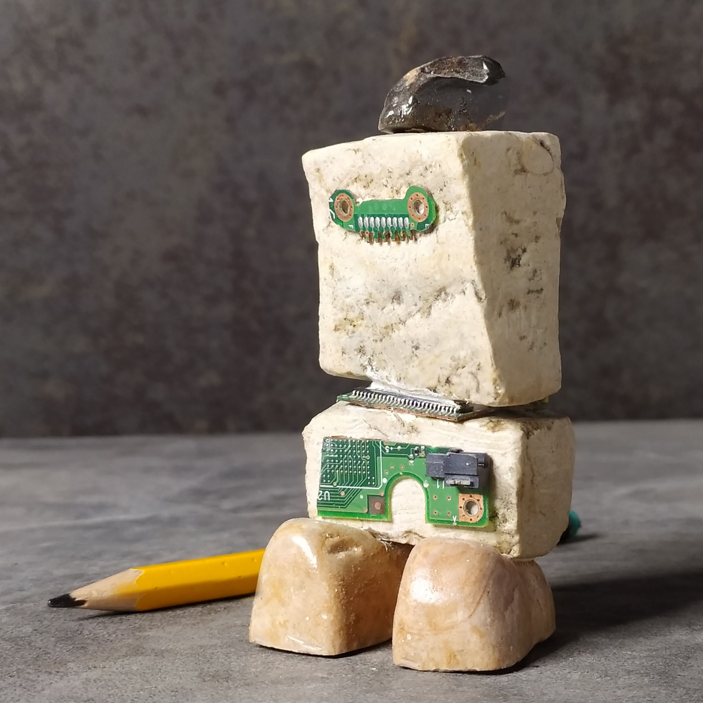 STONE ROBOT Miniature, One of a Kind Stone Figurine - Etsy Canada