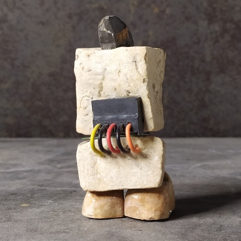 STONE ROBOT Miniature, One of a Kind Stone Figurine - Etsy Canada