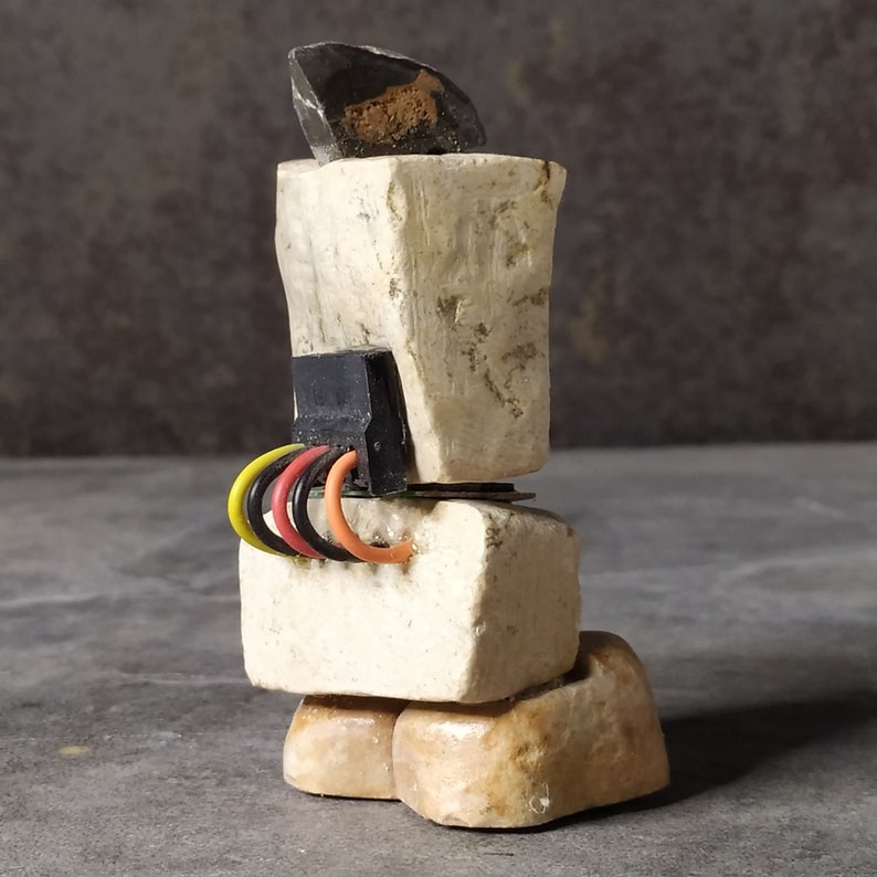 STONE ROBOT Miniature, One of a Kind Stone Figurine - Etsy Canada