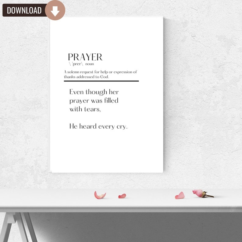 Instant Download Prayer Definition Typography Poster, Minimalist ...