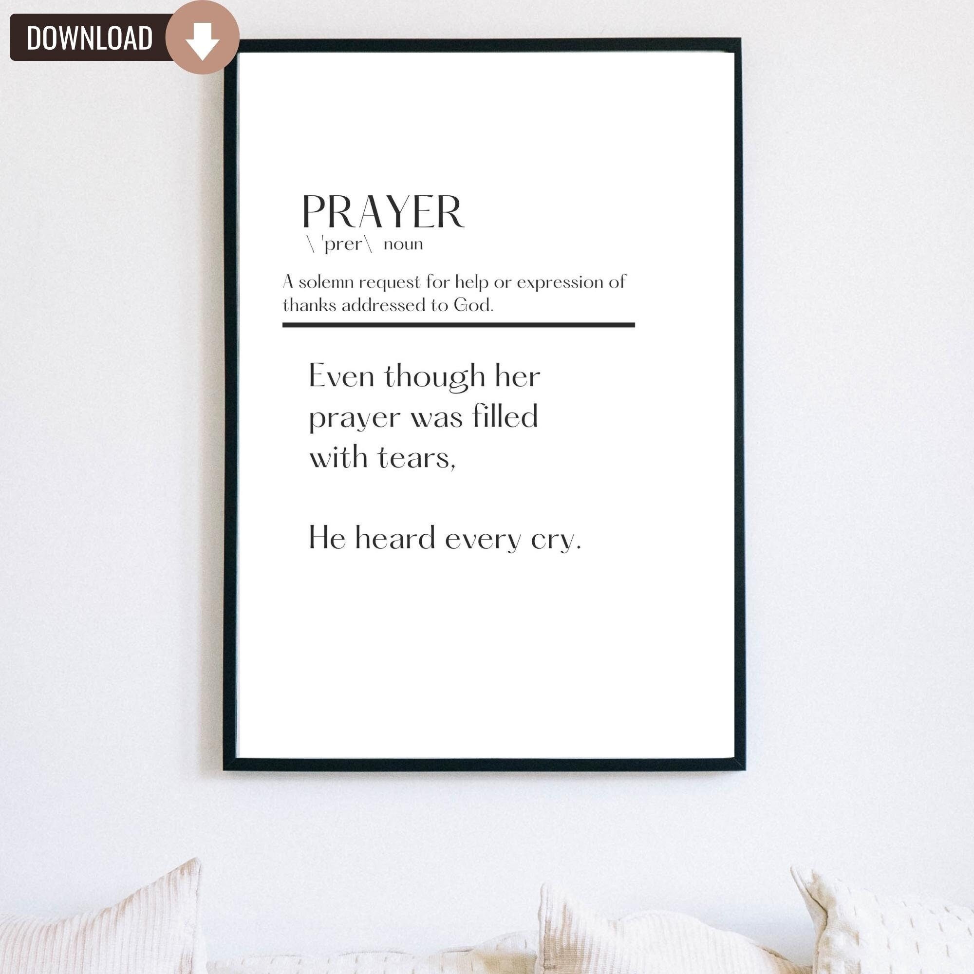Instant Download Prayer Definition Typography Poster, Minimalist ...