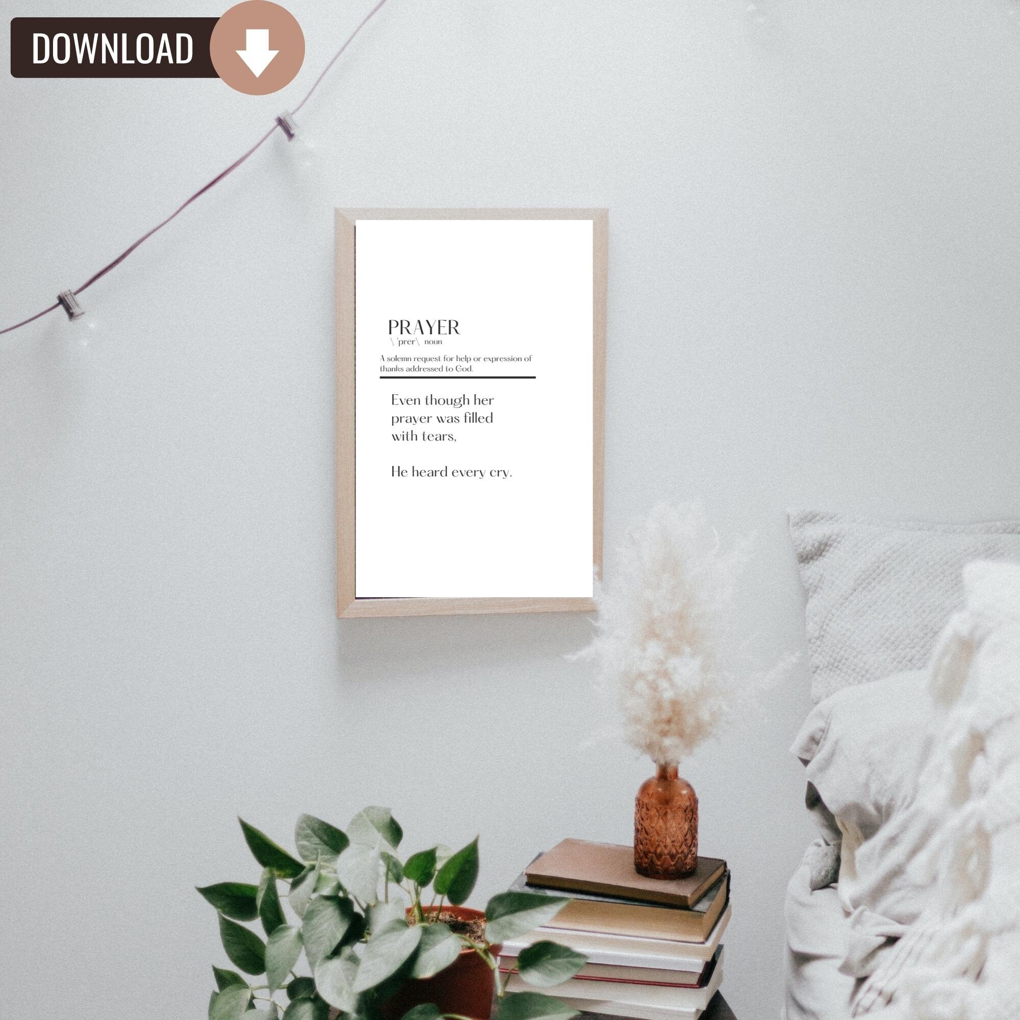 Instant Download Prayer Definition Typography Poster, Minimalist ...