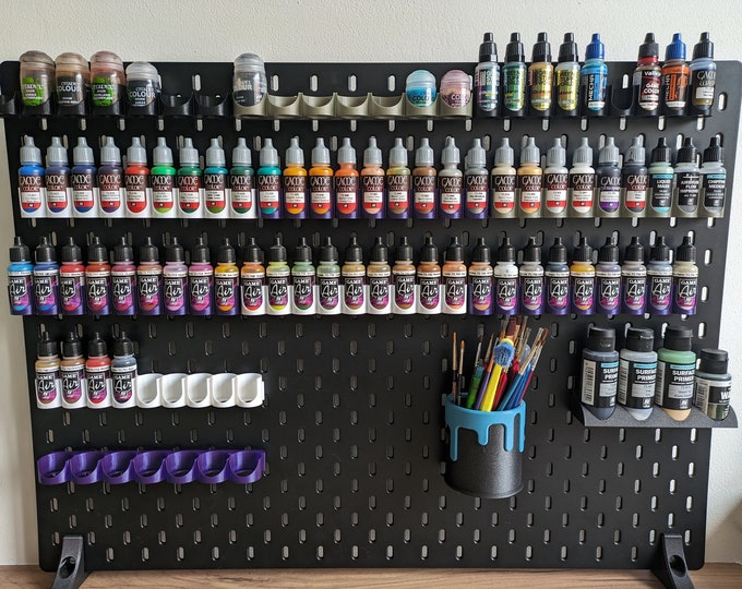 Citadel Paint Display, Angled Paint Rack Holder SKADIS or 1/4 Pegboard ...