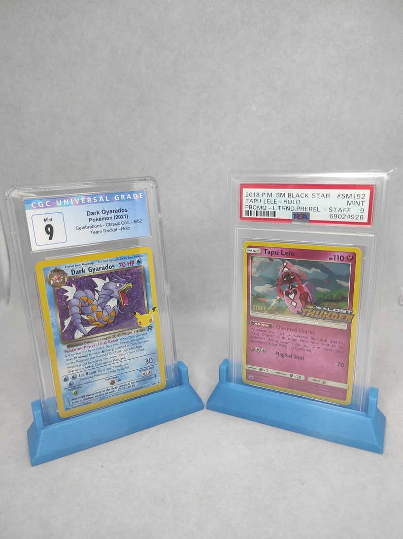 Psa/cgc/beckett Slab Graded Card Stand Display-pokemon/magic - Etsy