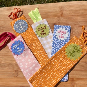 Embroidered Fabric Bible Bookmark jesus Loves You - Etsy