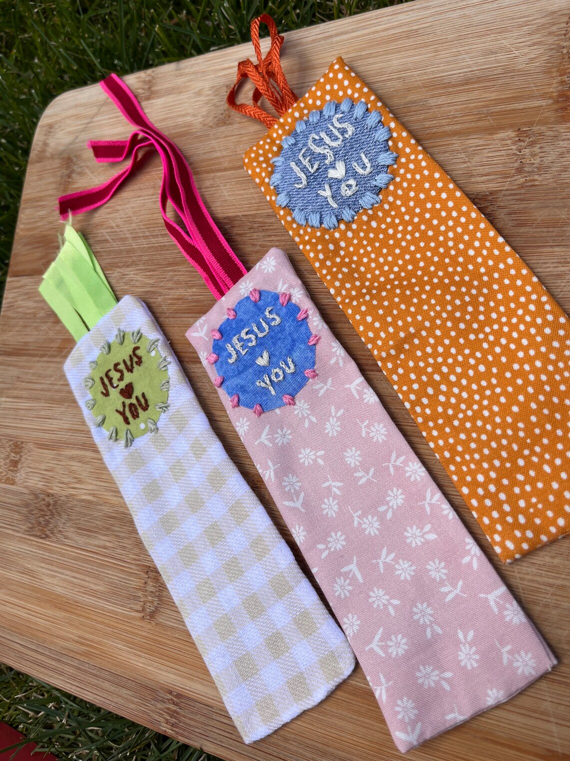 Embroidered Fabric Bible Bookmark jesus Loves You - Etsy