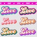 Love Retro 3d Font in a Fun Vintage Text Style! Great for Sublimation ...